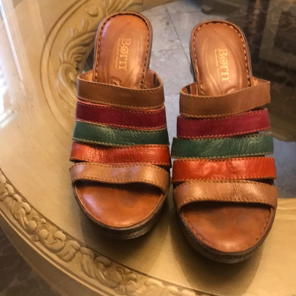Born | Shoes | Born Multi Colored Leather Wedges | Poshmark